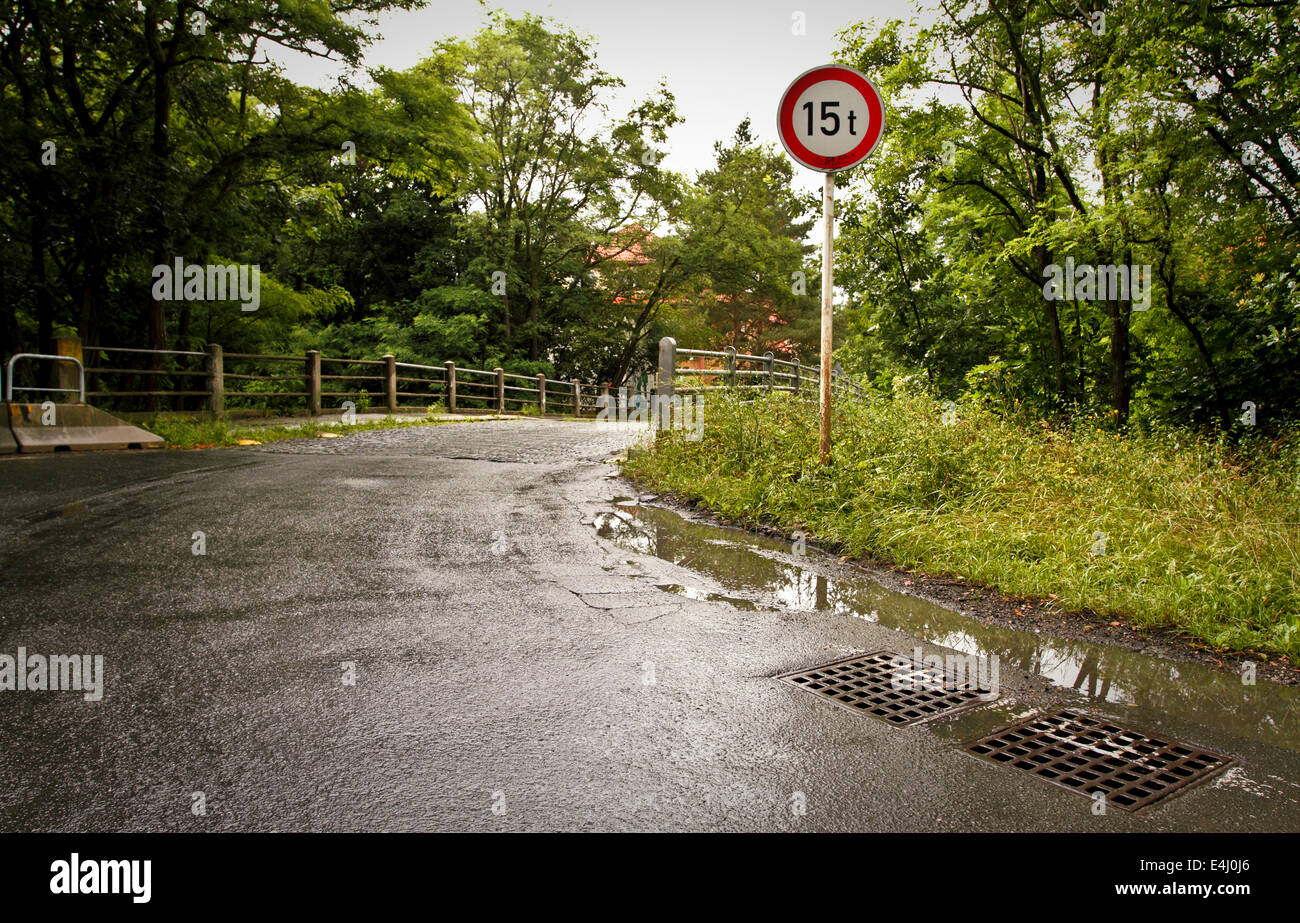 Old road in the rain Stock Photo - Alamy