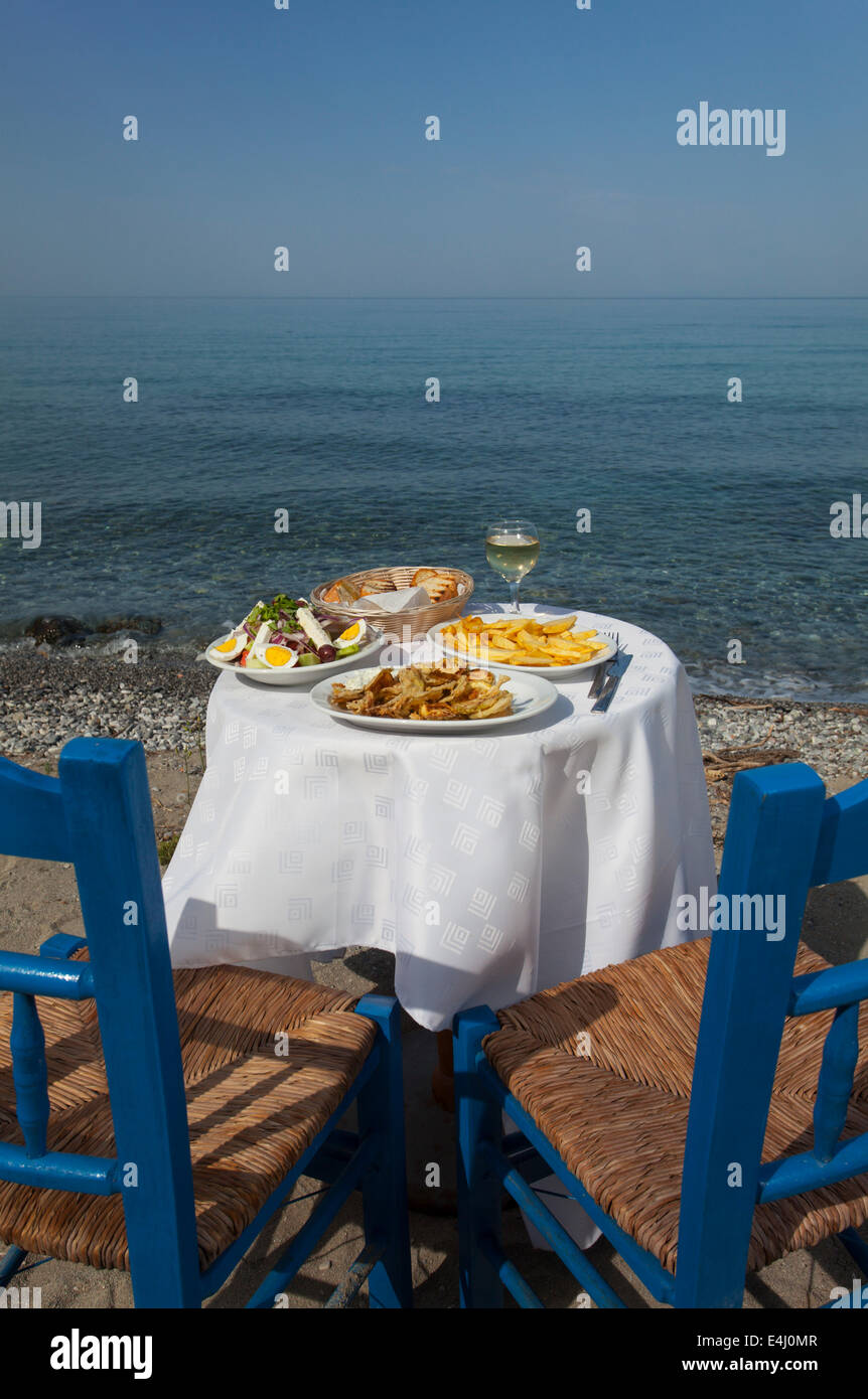 greek food outdoors and the sea Stock Photo - Alamy