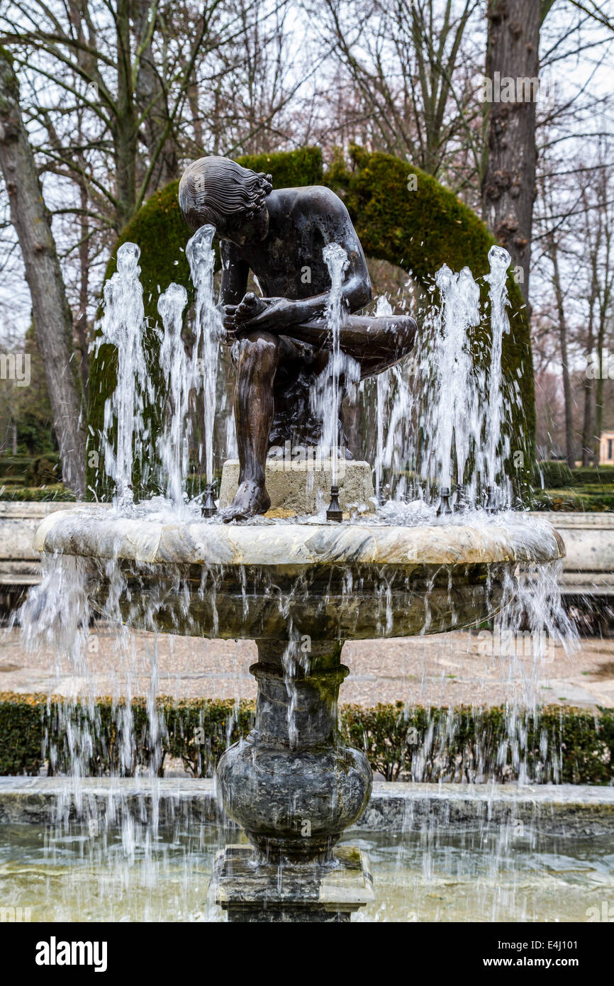 mythological bronze sculpture. Ornamental fountains of the Palace of Aranjuez, Madrid, Spain ...