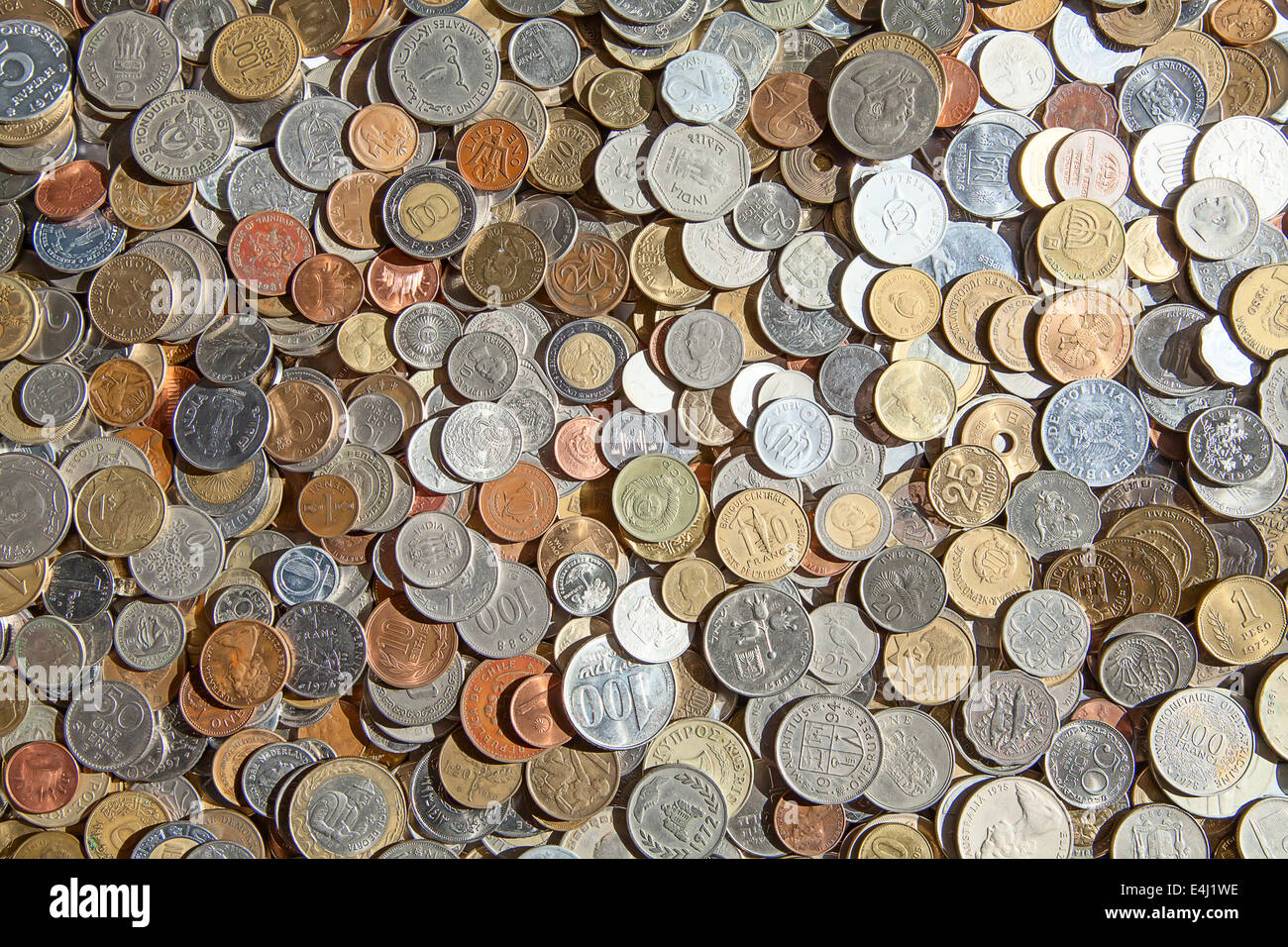 Collection of the old circulated coins Stock Photo - Alamy