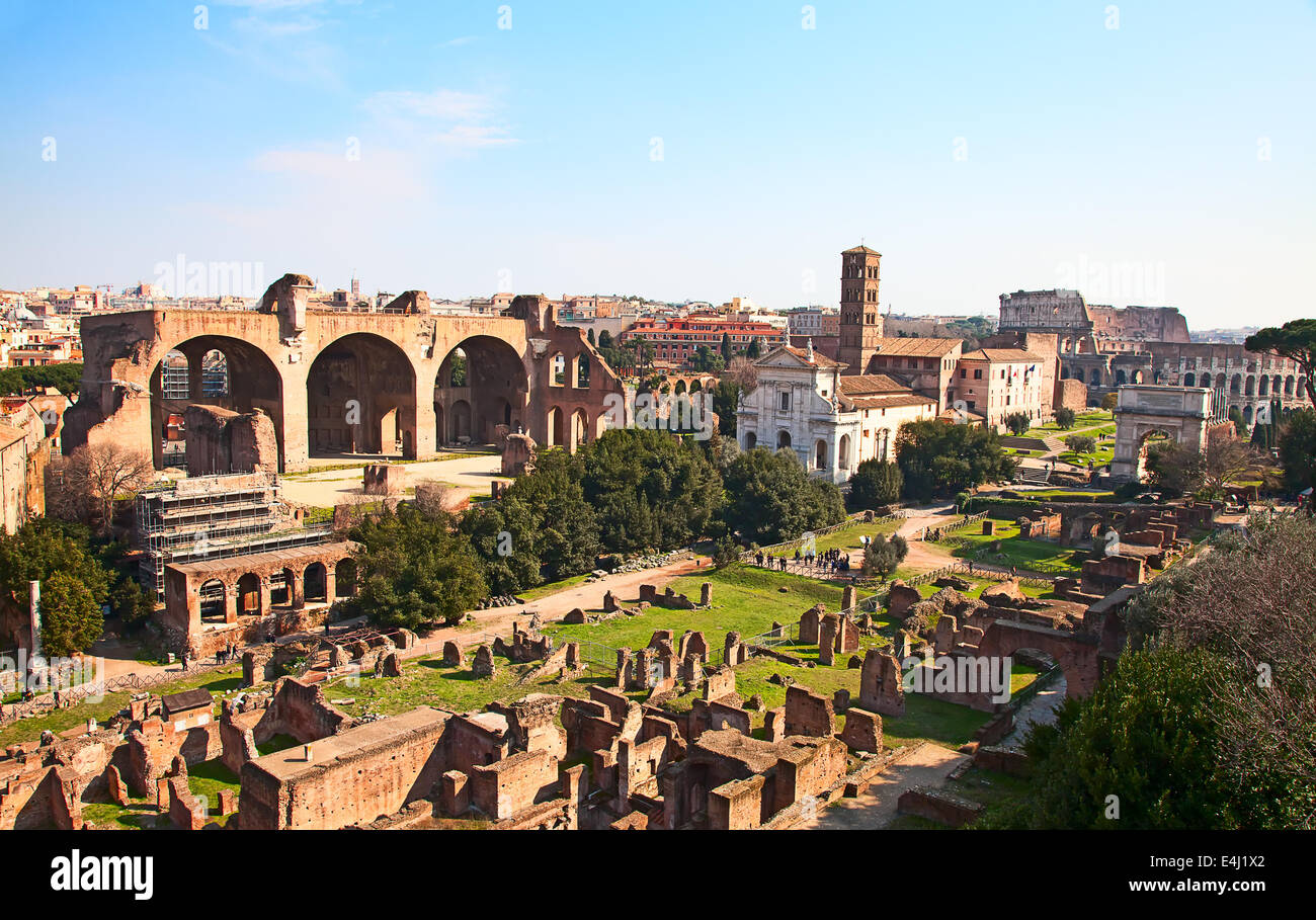 Ruins of the forum in Rome, Italy Stock Photo - Alamy