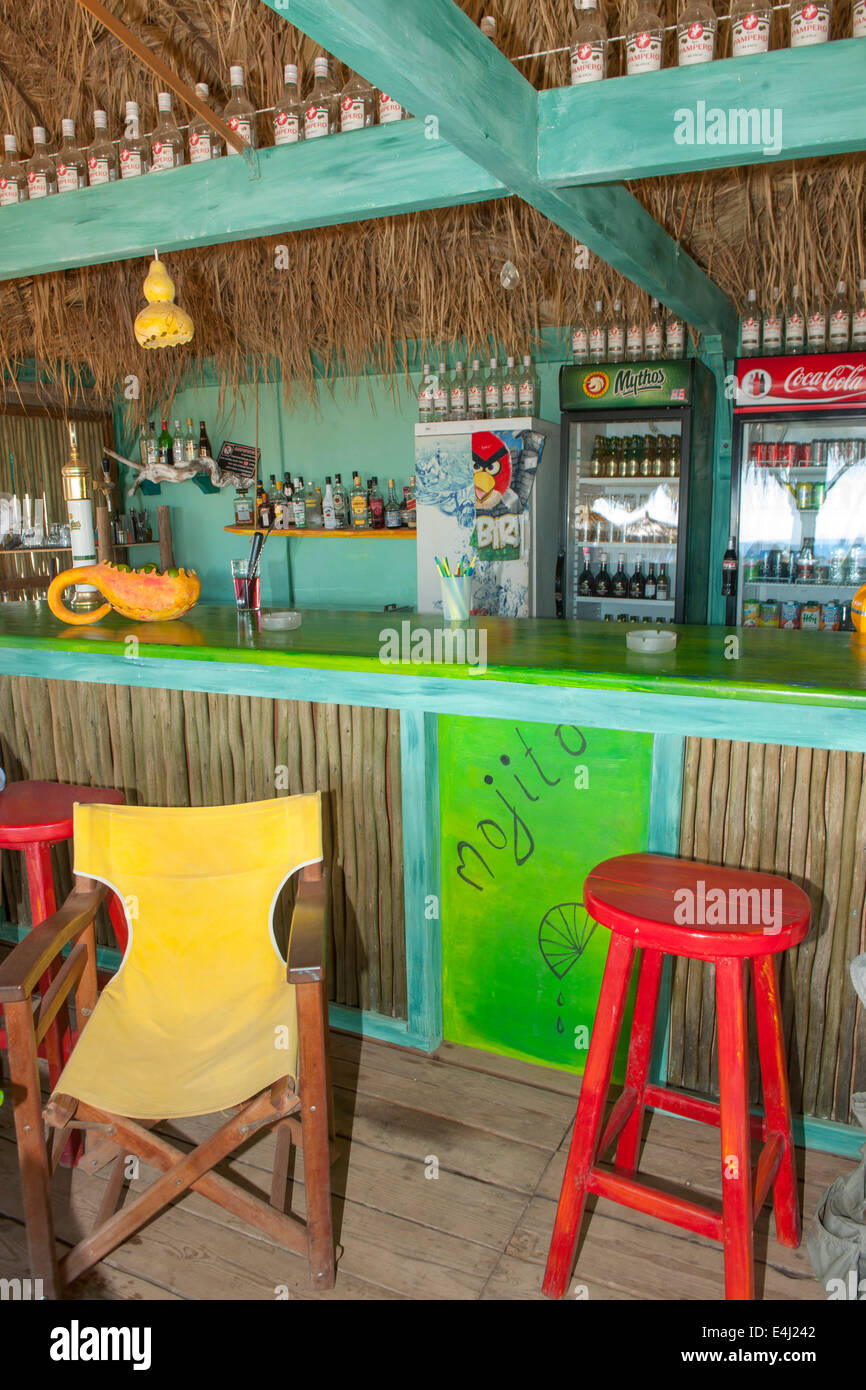 Griechenland, Rhodos, Lachania, Beachbar Club Mochito Stock Photo - Alamy