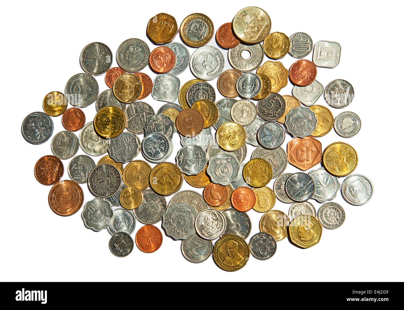 Collection of the old circulated coins Stock Photo - Alamy