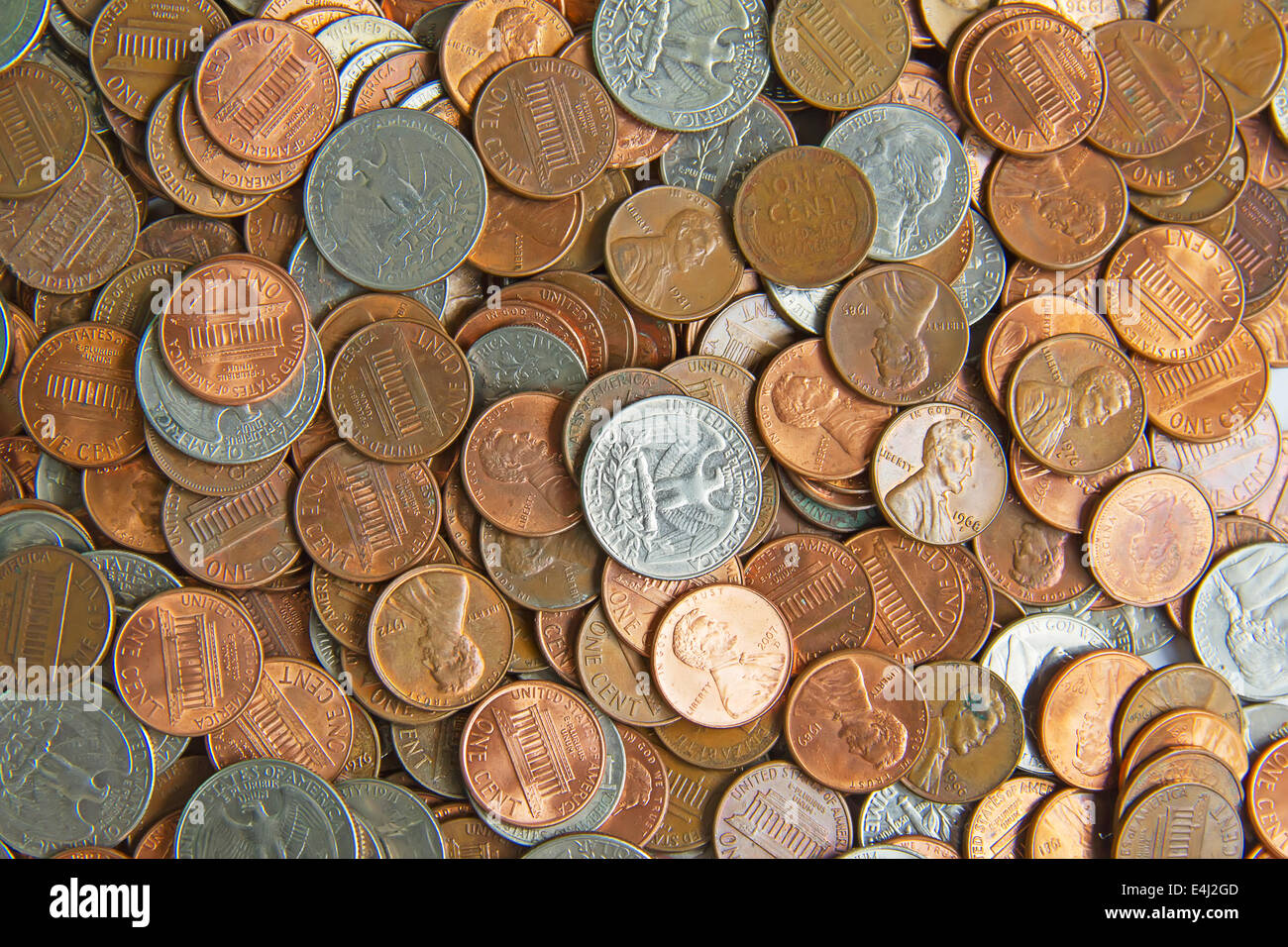 Huge pile of the US coins Stock Photo - Alamy