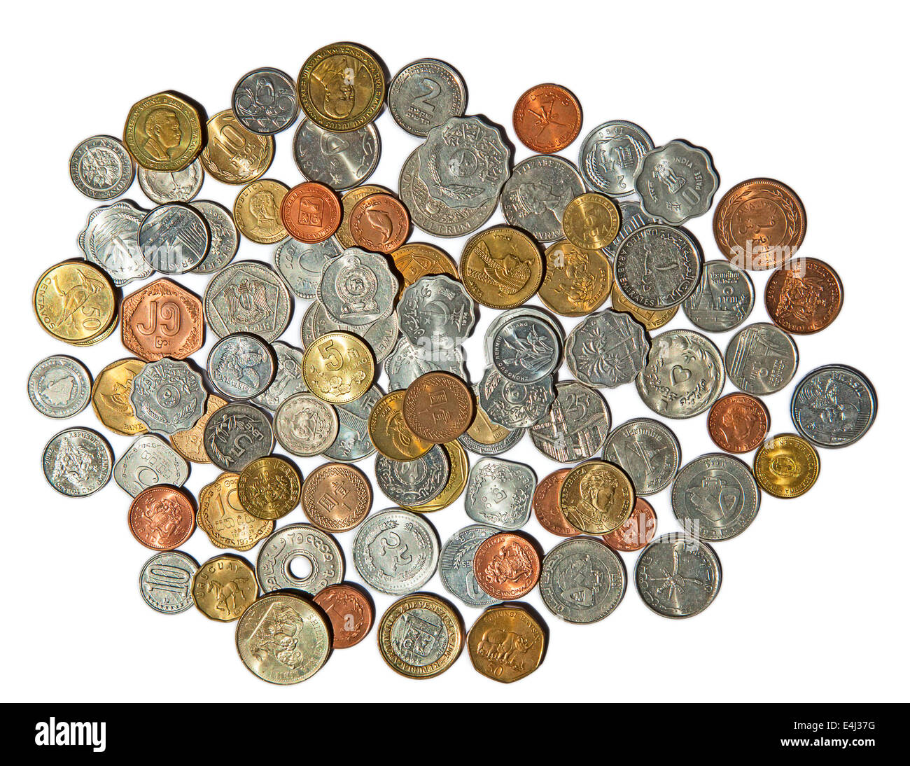 Collection of the old circulated coins Stock Photo - Alamy