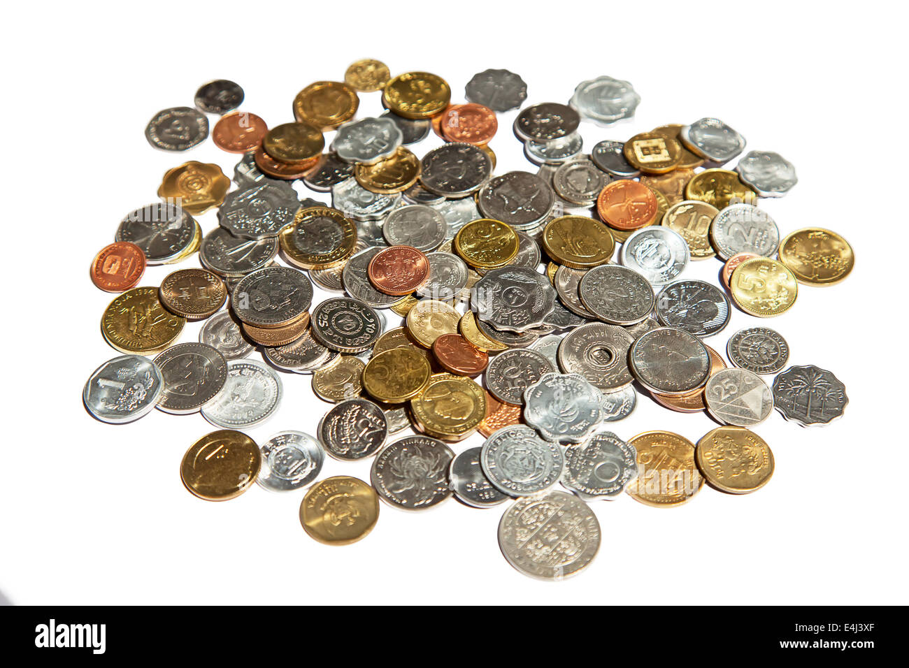 Collection of the old circulated coins Stock Photo - Alamy