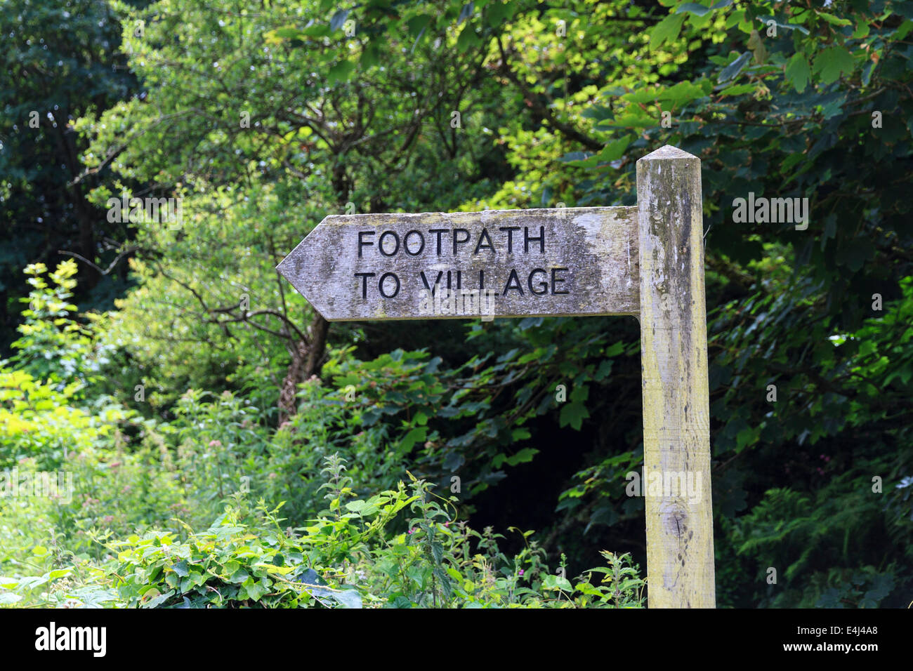 Leaves green village sign hi-res stock photography and images - Alamy