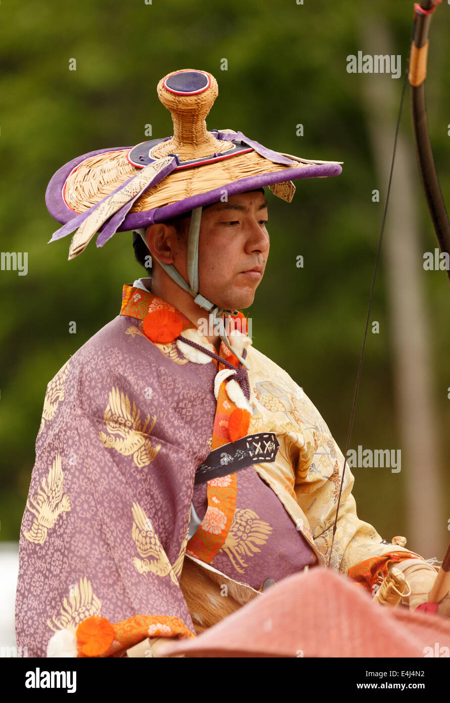 Hirokazu Umezawa participating in the traditional Japanese Yabusame ...