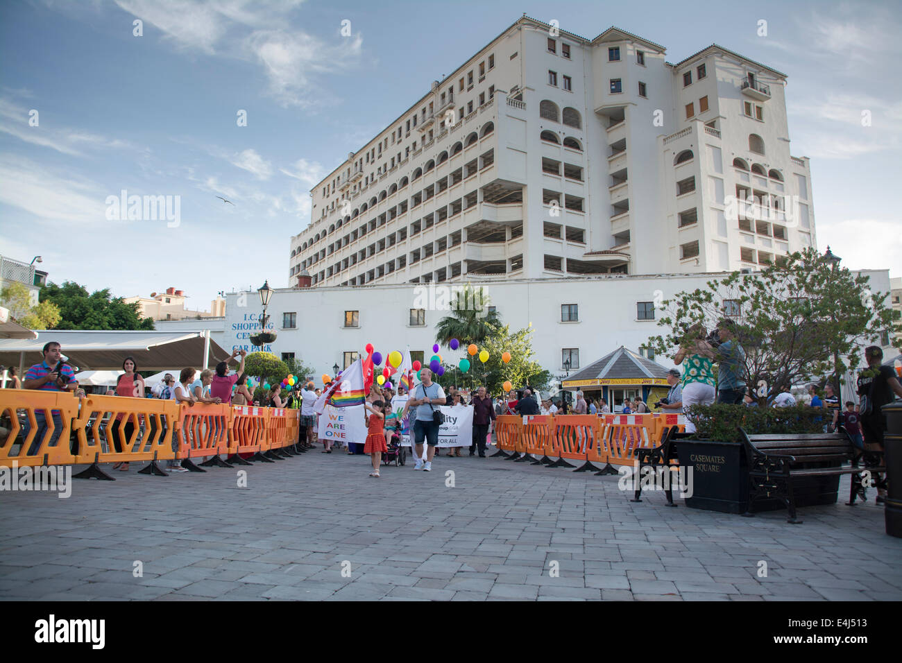 Gibraltar, 12th July 2014 - The Gibraltar Pride Parade enters Casemates ...