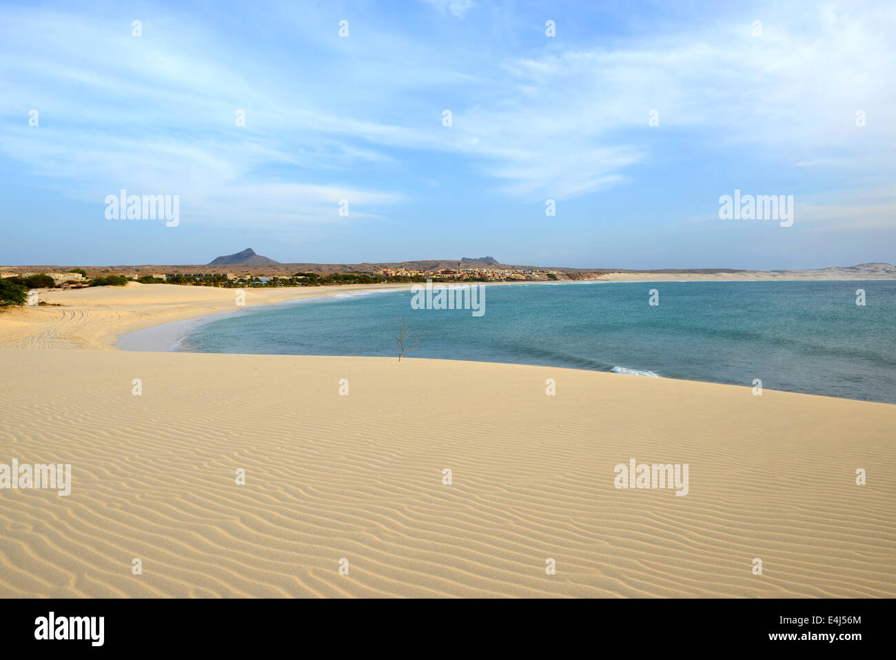Praia de Chaves Beach in Boa Vista, Capo Verde, at Sunset Stock Photo ...