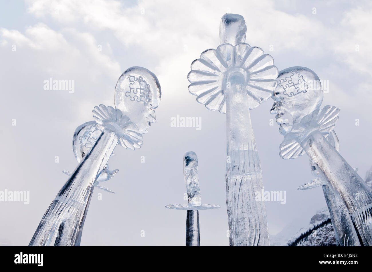 Ice sculpture, Lake Louise, Banff National Park, Alberta, Canada Stock ...