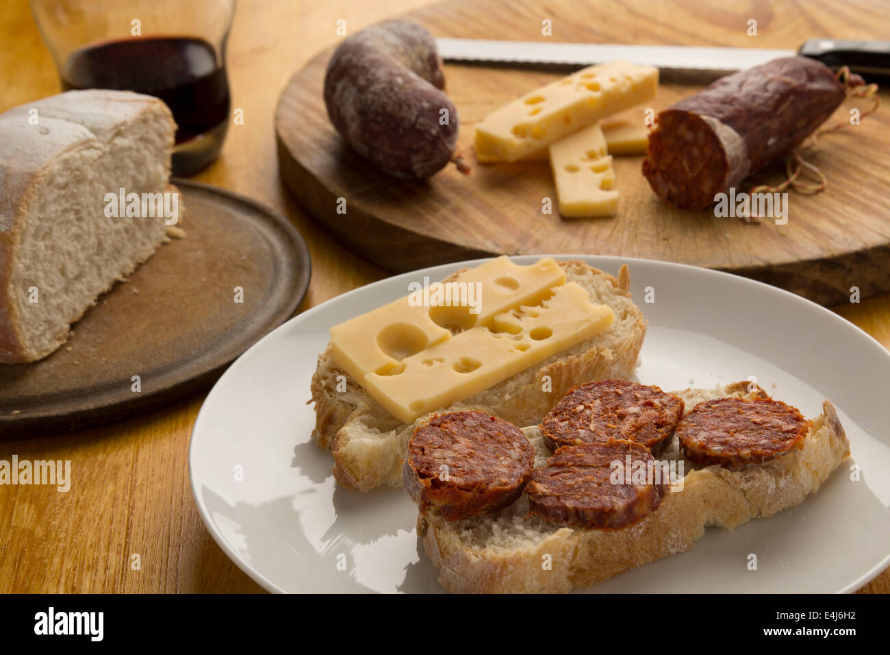 bread salami cheese Stock Photo - Alamy