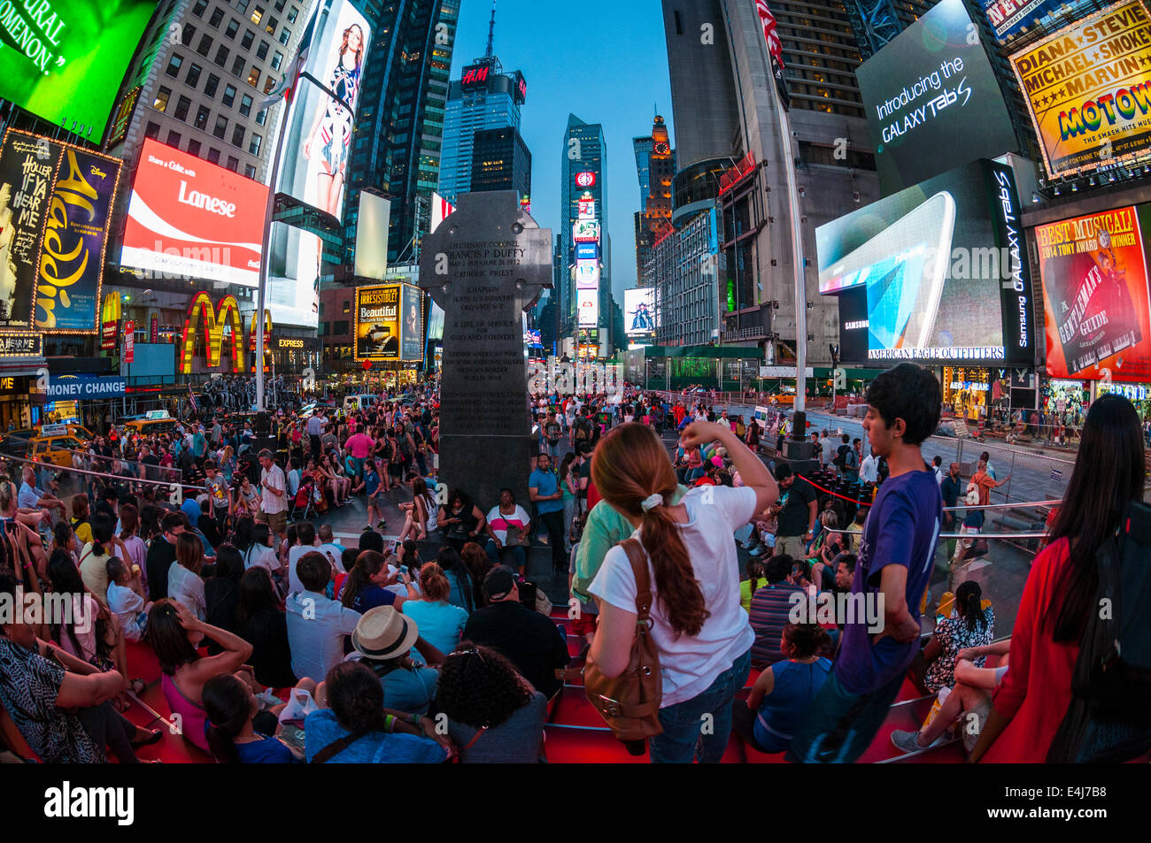 Times square red steps hi-res stock photography and images - Alamy