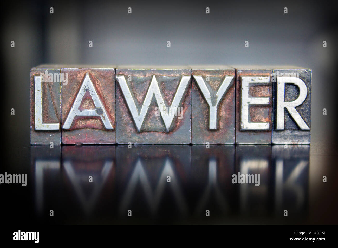 The word LAWYER written in vintage lead letterpress type Stock Photo ...