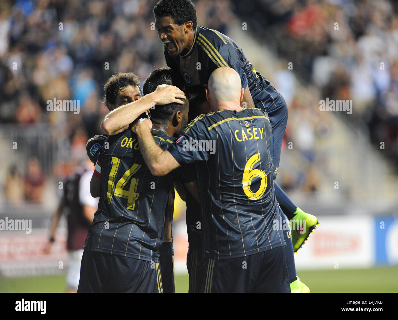 Chester, Pennsylvania, USA. 12th July, 2014. Philadelphia Union players ...