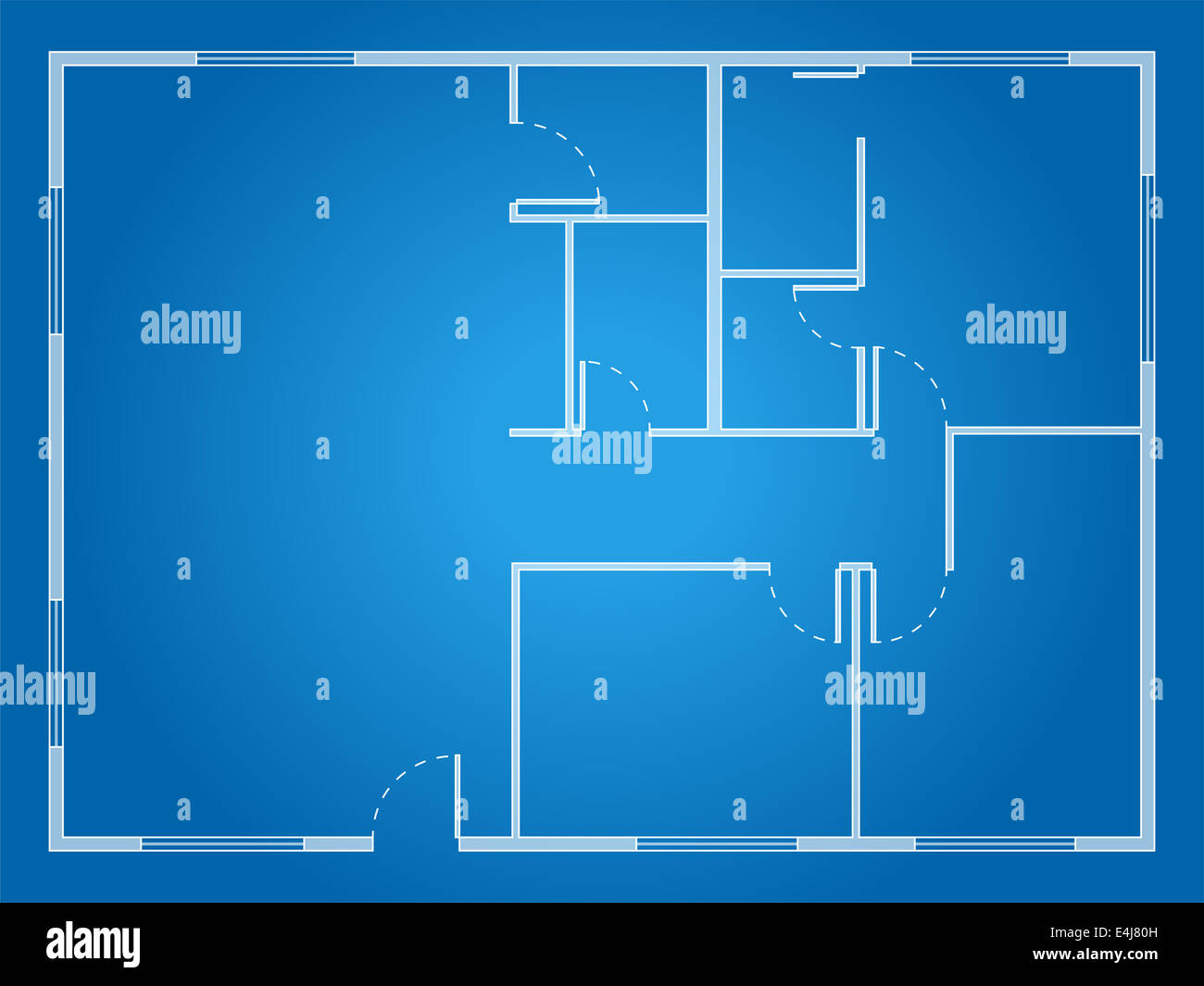 House plan on a blueprint background Stock Photo - Alamy