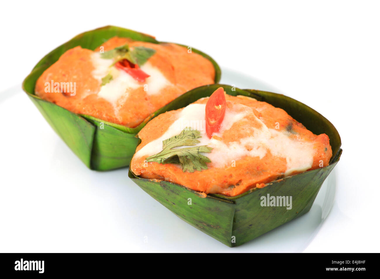 steamed fish with curry paste Stock Photo - Alamy