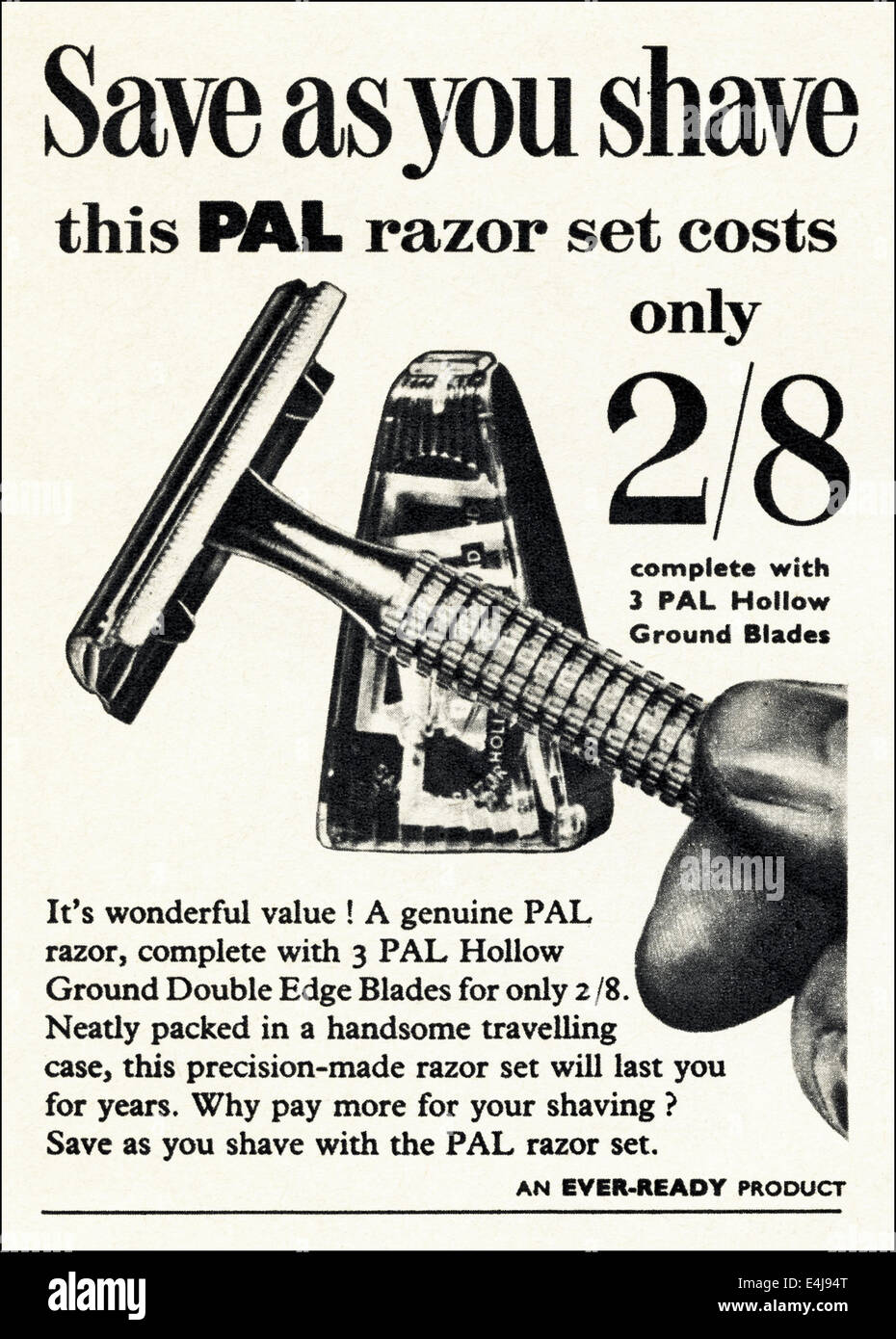 Advertisement 1950s razor hi-res stock photography and images - Alamy