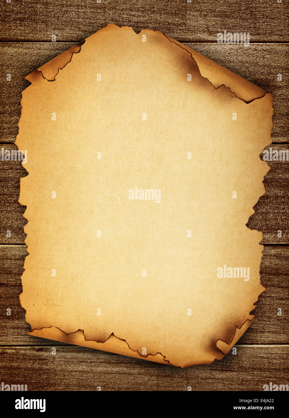 Old paper on the wood background Stock Photo - Alamy