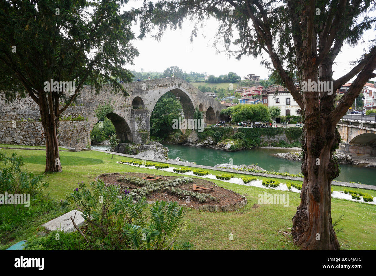 The Roman bridge in Cangas de Onis is a building located on the Sella ...