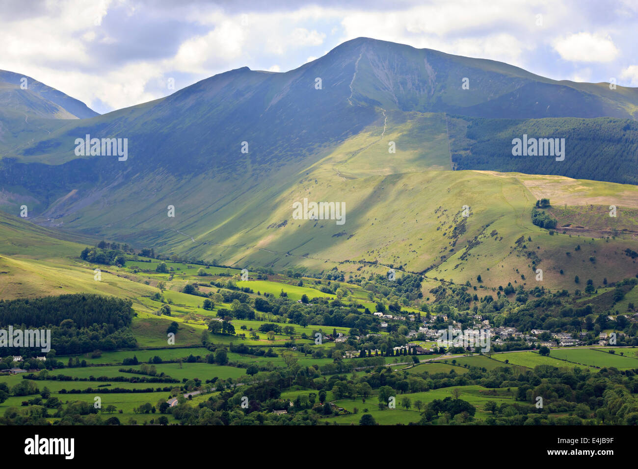 Braithwaite with Grisedale Pike above Coledale, Lake District, Cumbria ...