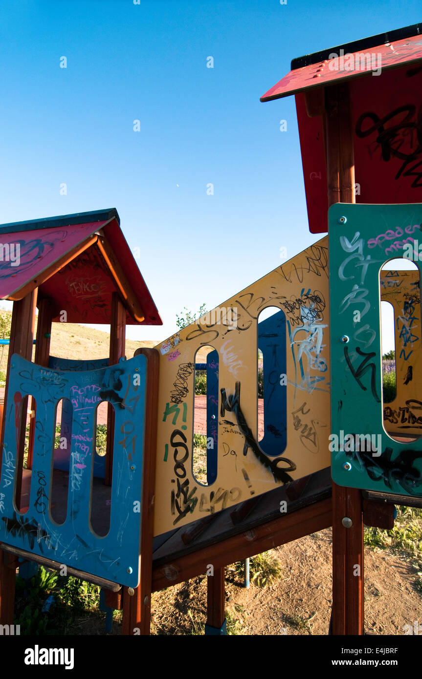 children's playground picture with vivid colors Stock Photo - Alamy