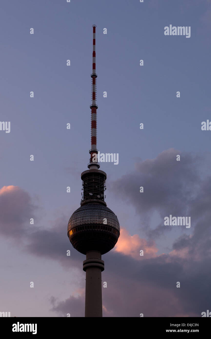 Berlin, Germany. 12th July, 2014. Red and pink clouds are pictured ...
