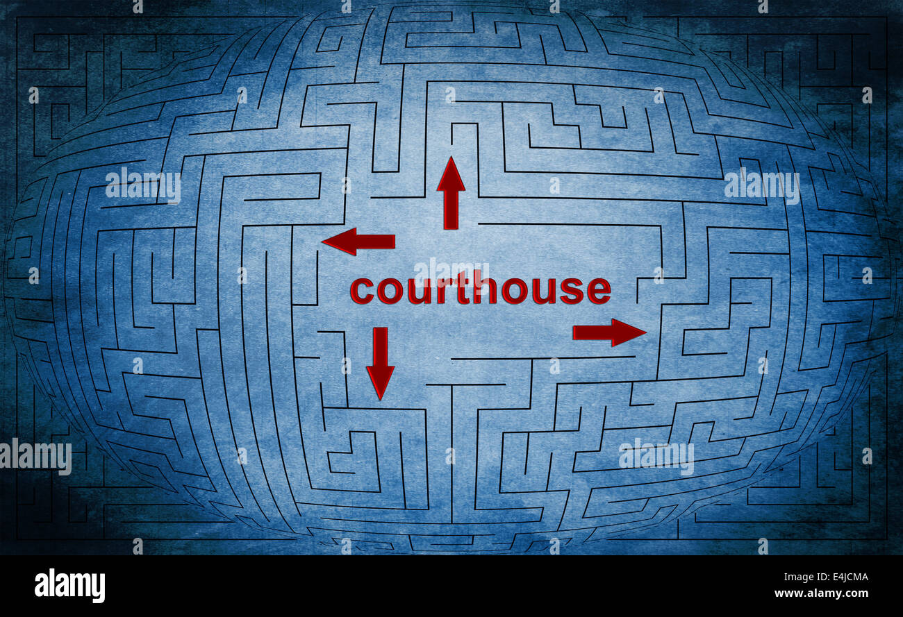 Courthouse maze concept Stock Photo - Alamy