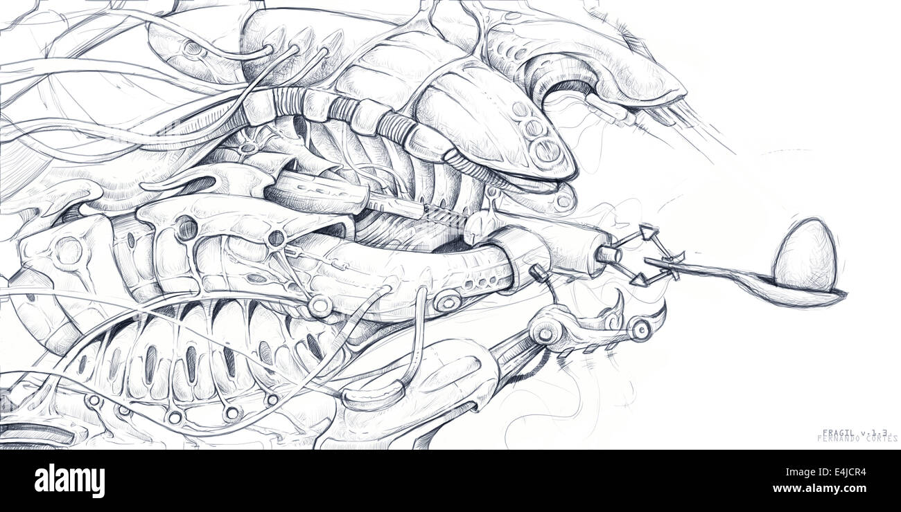 Illustration of an egg machine Stock Photo - Alamy