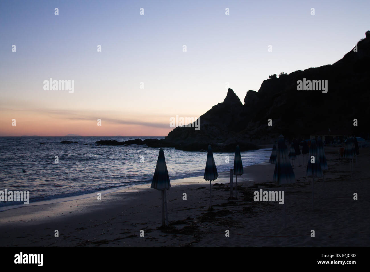 Sunset On The Beach In Italy Stock Photo - Alamy