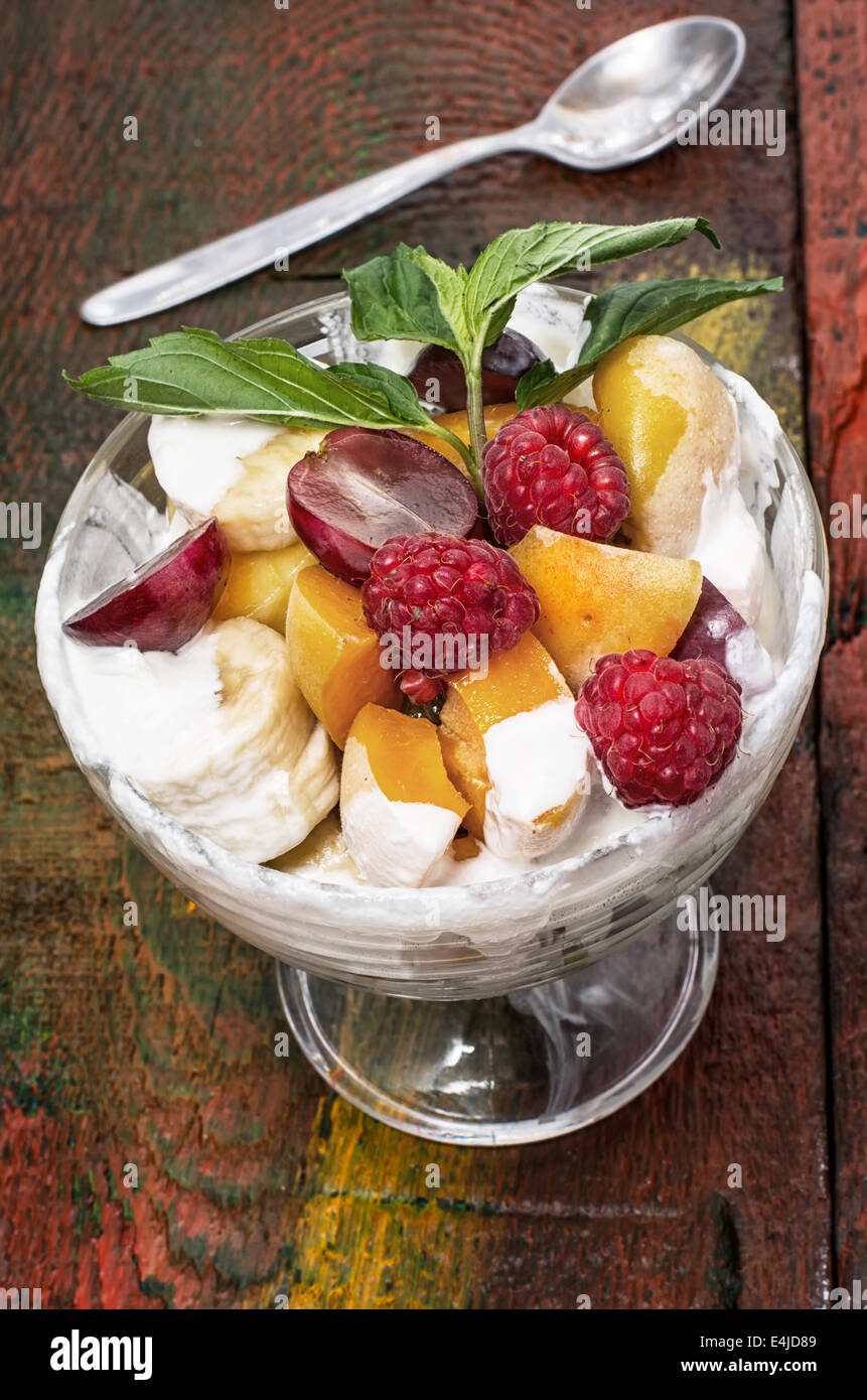 fruit salad is taste of fresh fruits and berries Stock Photo - Alamy
