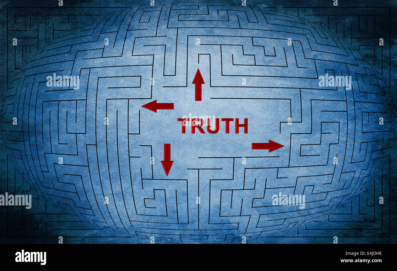 Truth maze concept Stock Photo - Alamy