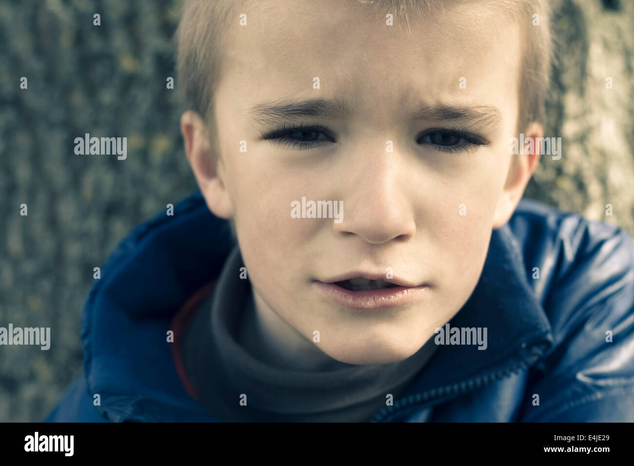 Boy looking at camera, close up portrait Stock Photo - Alamy