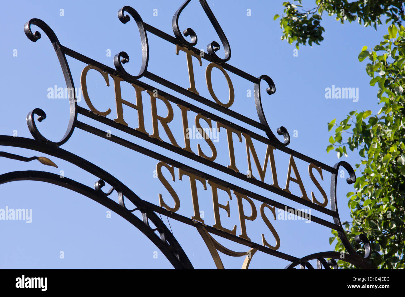 The Christmas Steps sign Bristol, England UK Stock Photo - Alamy