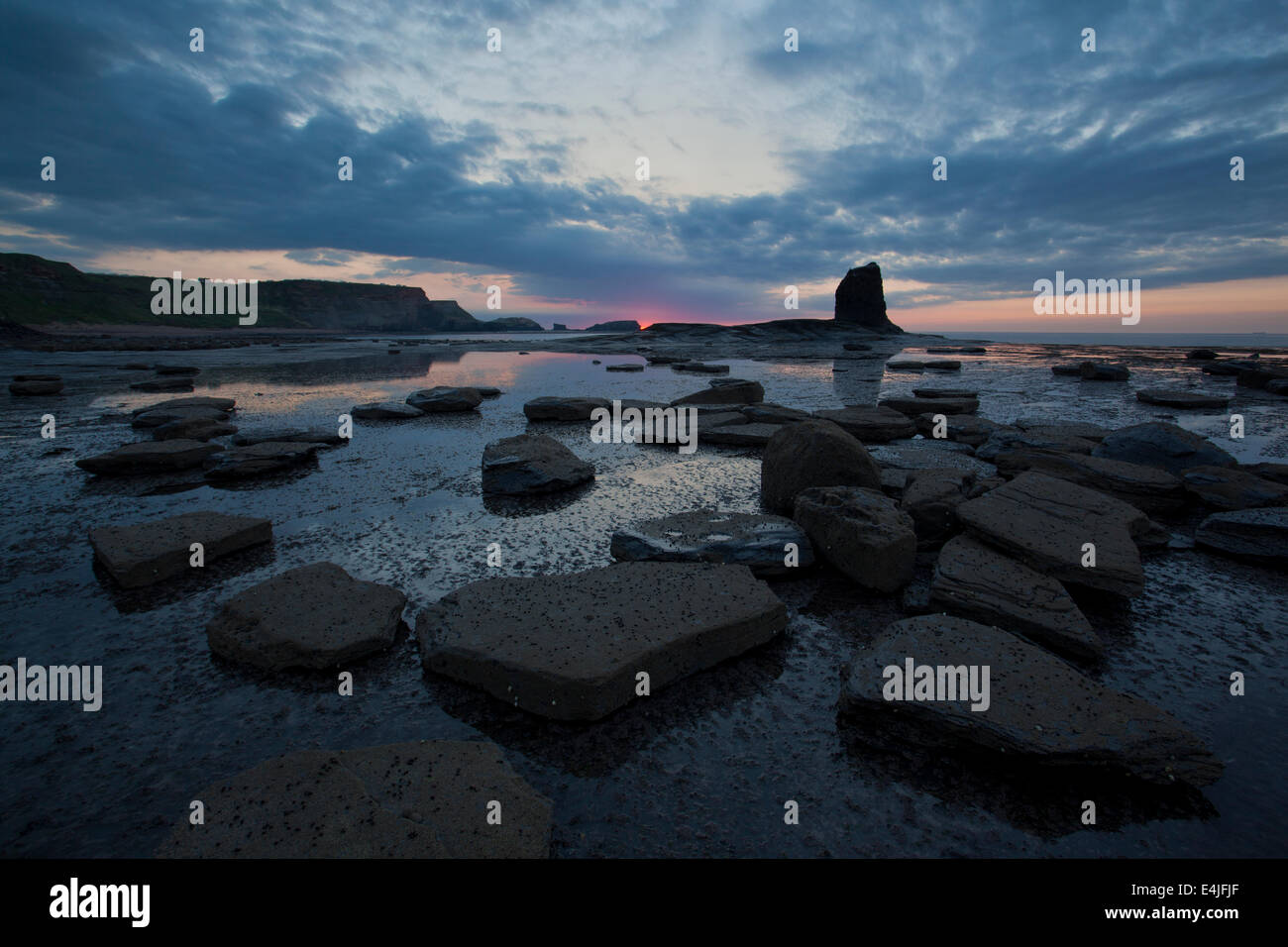 Black Nab and Saltwick Nab at sunset, Saltwick Bay, Whitby, North ...