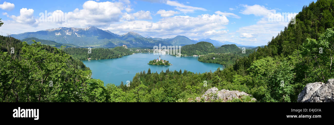 Panoramic of Lake Bled, Slovenia Stock Photo - Alamy