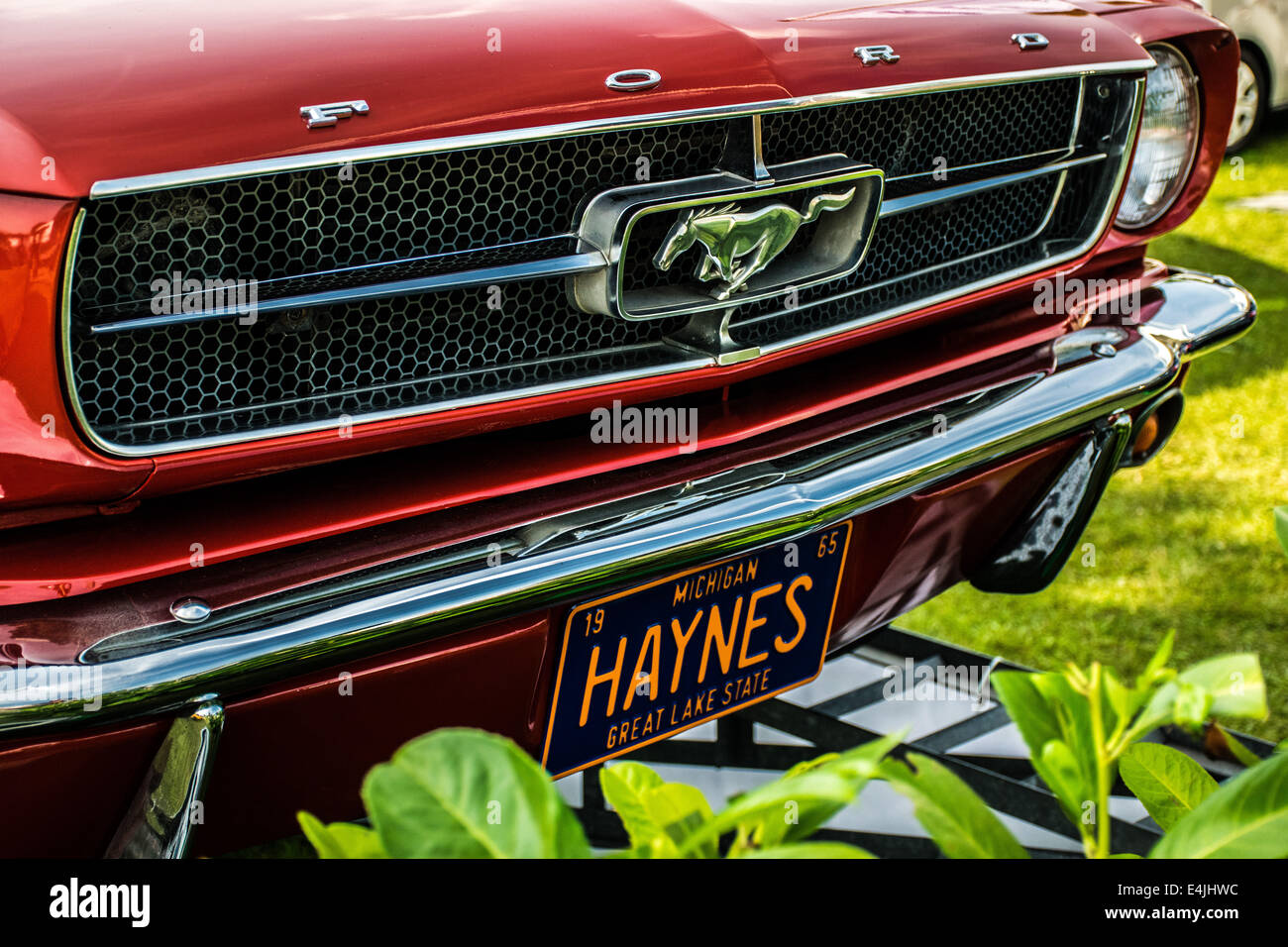 Shiny red Ford Mustang Stock Photo - Alamy