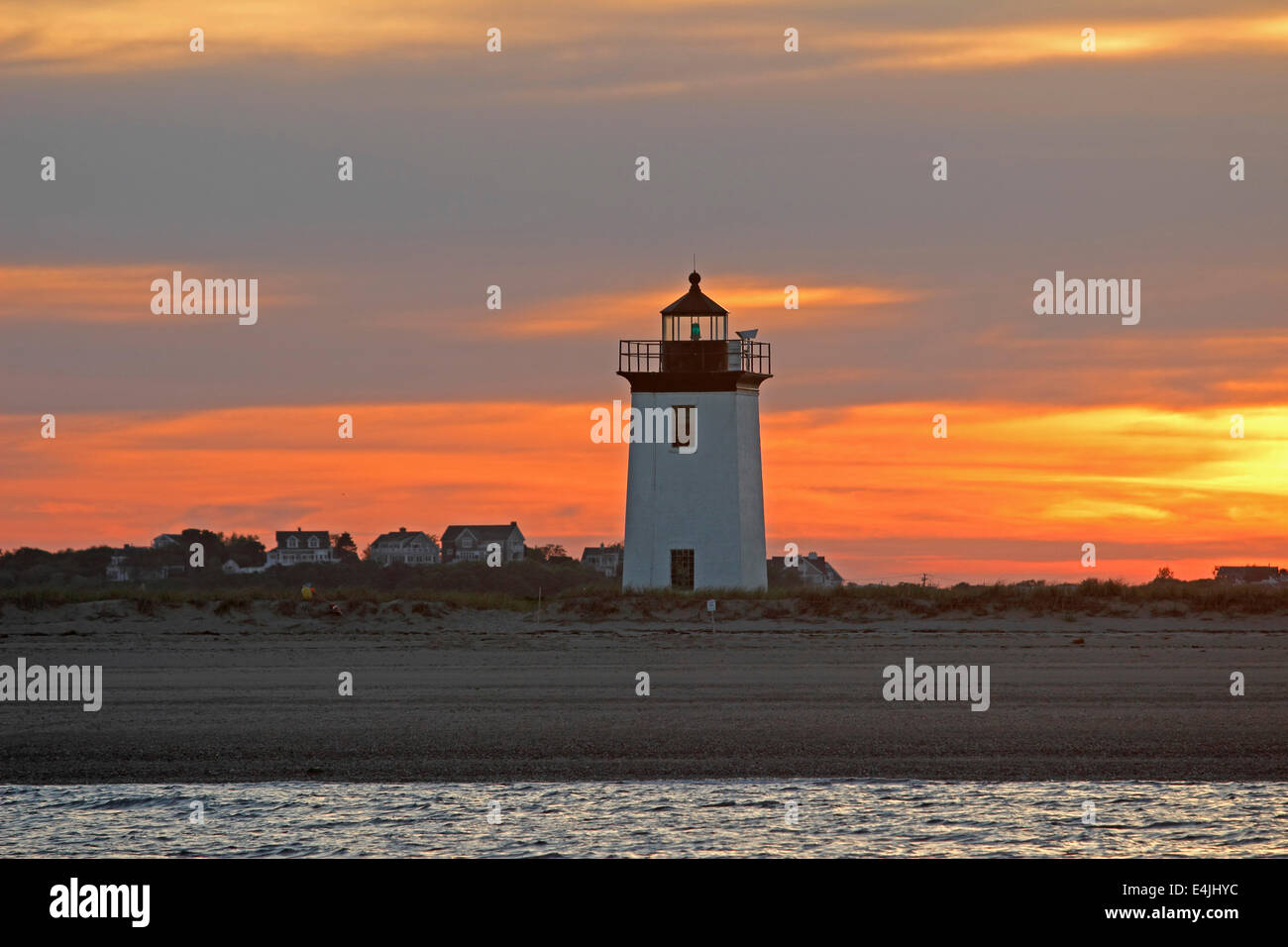 Long Point Lighthouse Provincetown MA at sunset Cape Cod Stock Photo ...