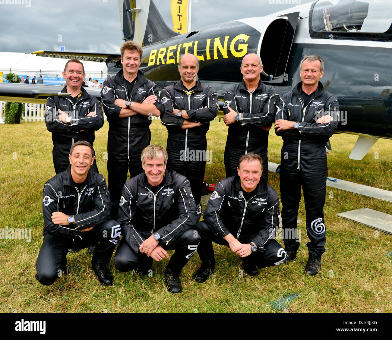 Fairford, UK. 13th July, 2014. Members of the Breitling Air Display ...