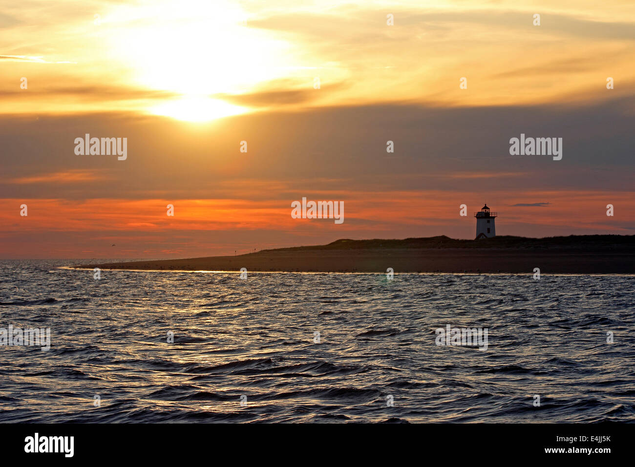Wood End Lighthouse Provincetown MA at sunset Cape Cod Stock Photo - Alamy