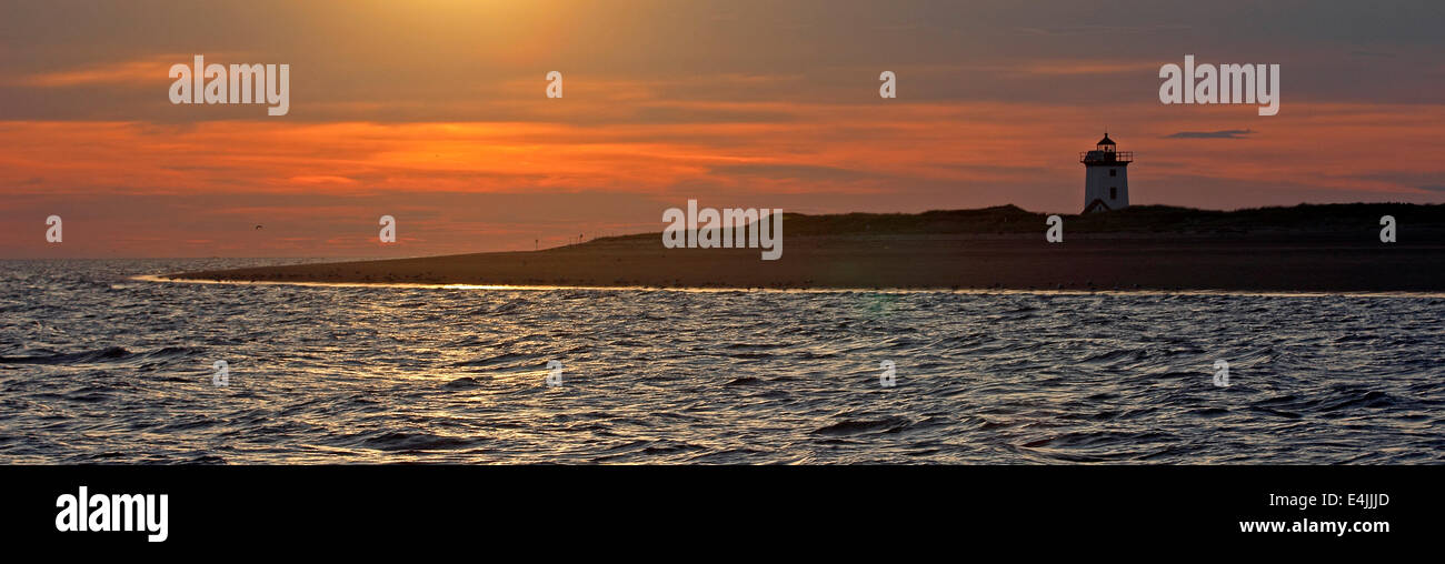 Wood End Lighthouse Provincetown MA at sunset Cape Cod Stock Photo - Alamy