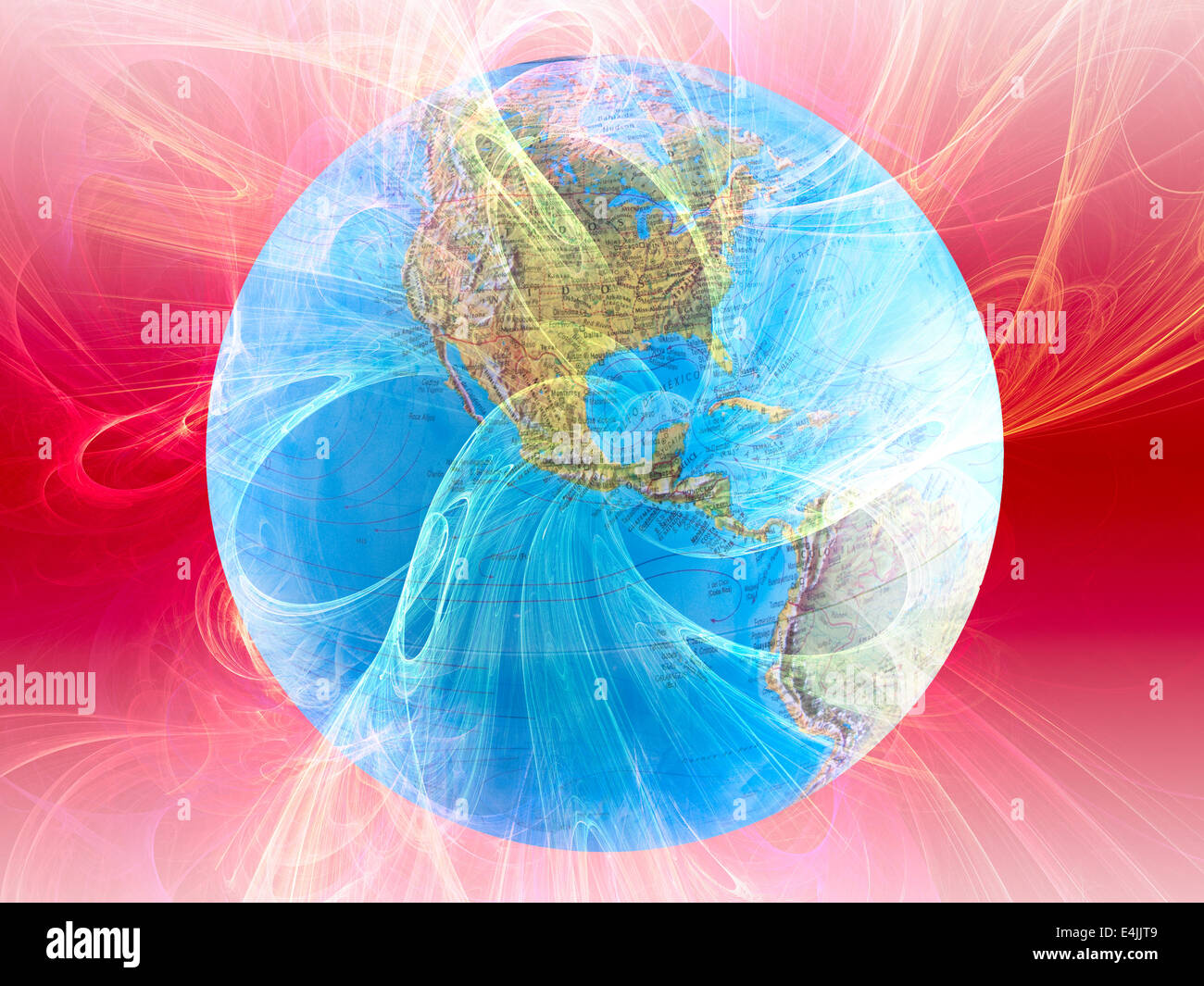 Earth´s picture over vivid color background Stock Photo - Alamy