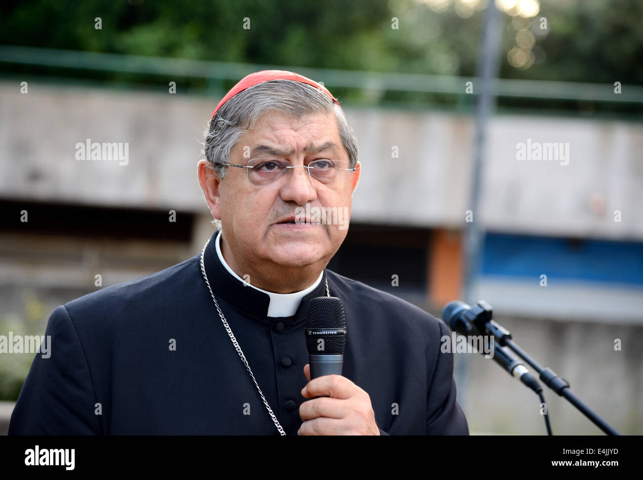 Cardinal Sepe bishop Naples Italy during a religious ceremony Stock ...