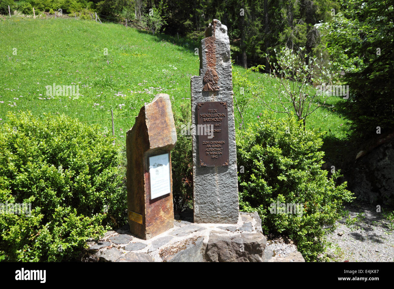 A memorial plaque in an alpine clearing Stock Photo - Alamy