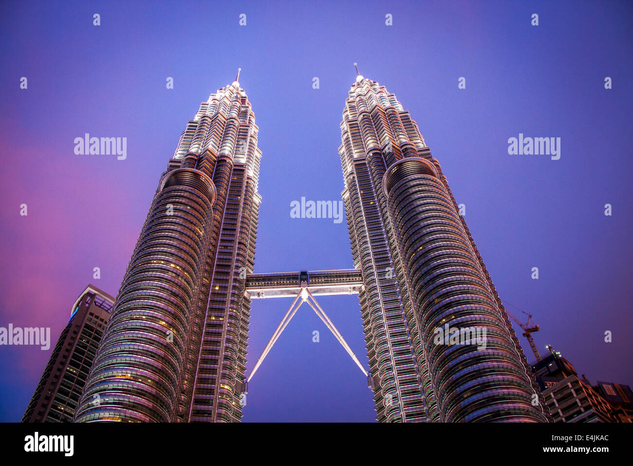 Low angle close up view of The Petronas Towers, Kuala Lumpur, Malaysia ...