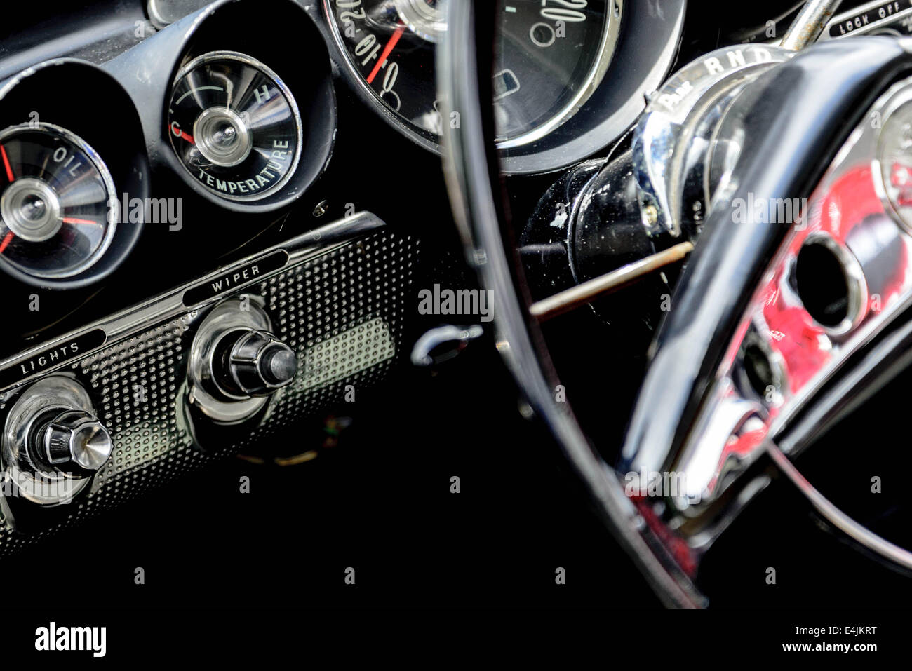 1961 restored Chevy Impala dash and steering wheel Stock Photo - Alamy