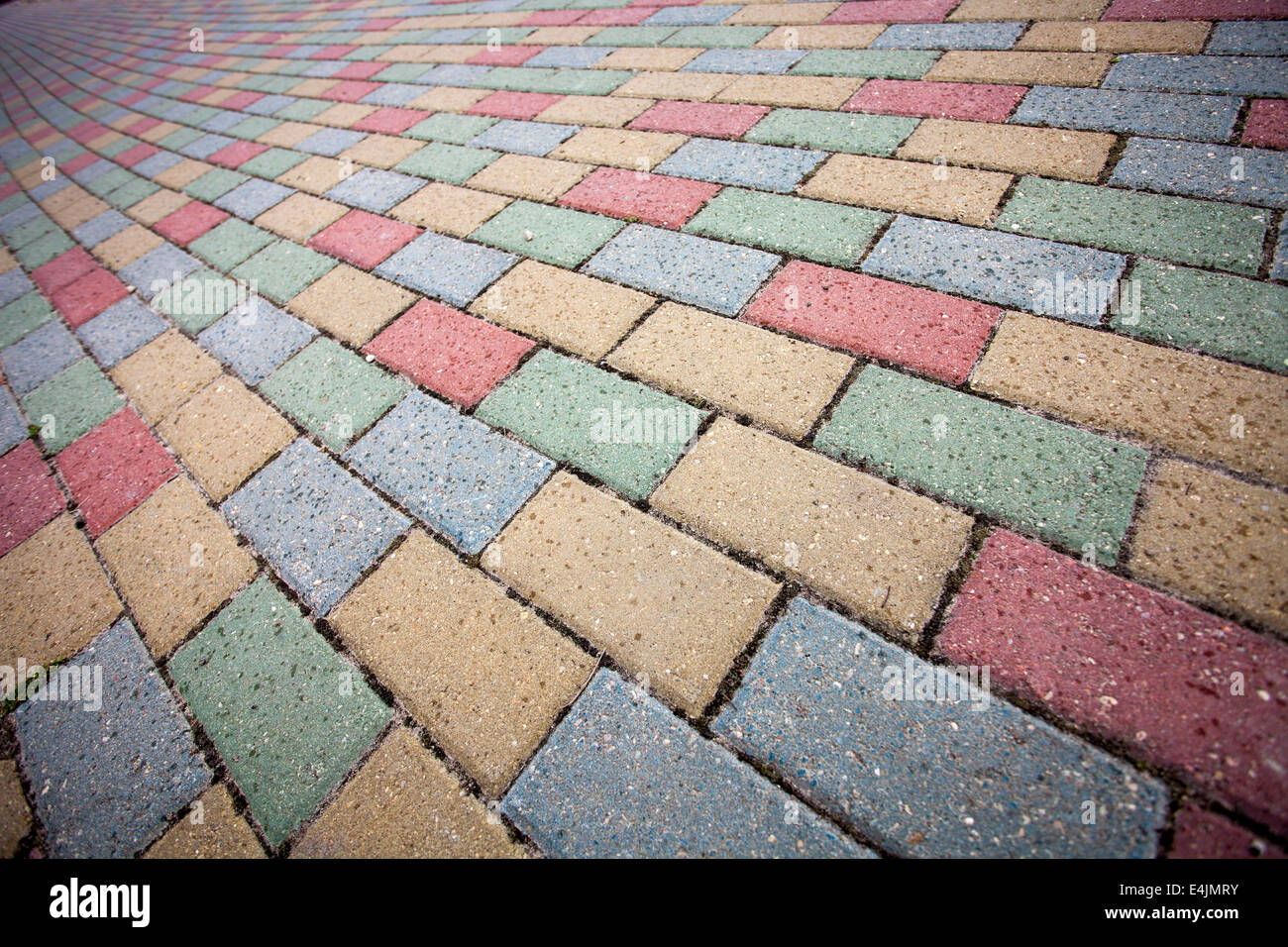 Colorful concrete brick road pavement pattern Stock Photo - Alamy