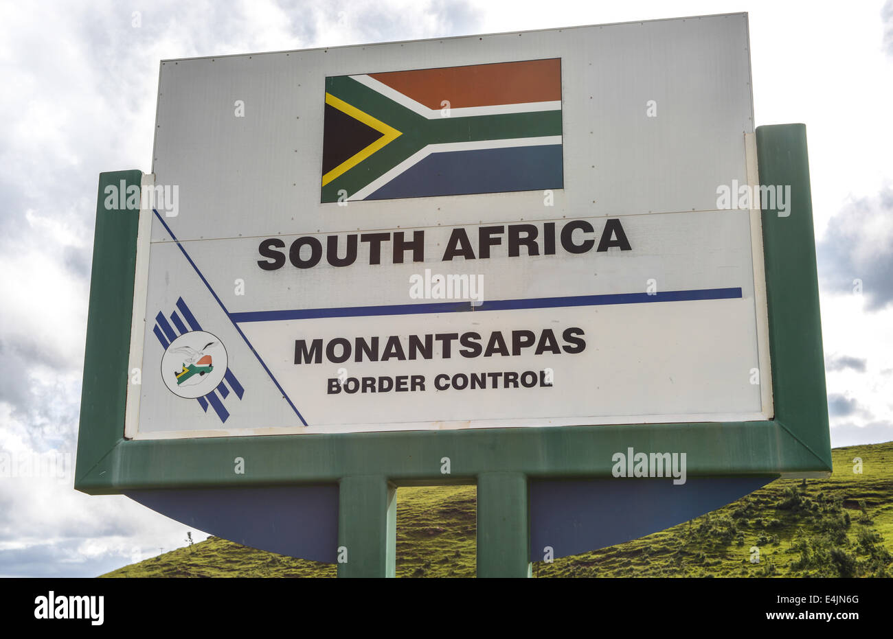 Monantsapas Border Control Sign between South Africa and Lesotho with ...