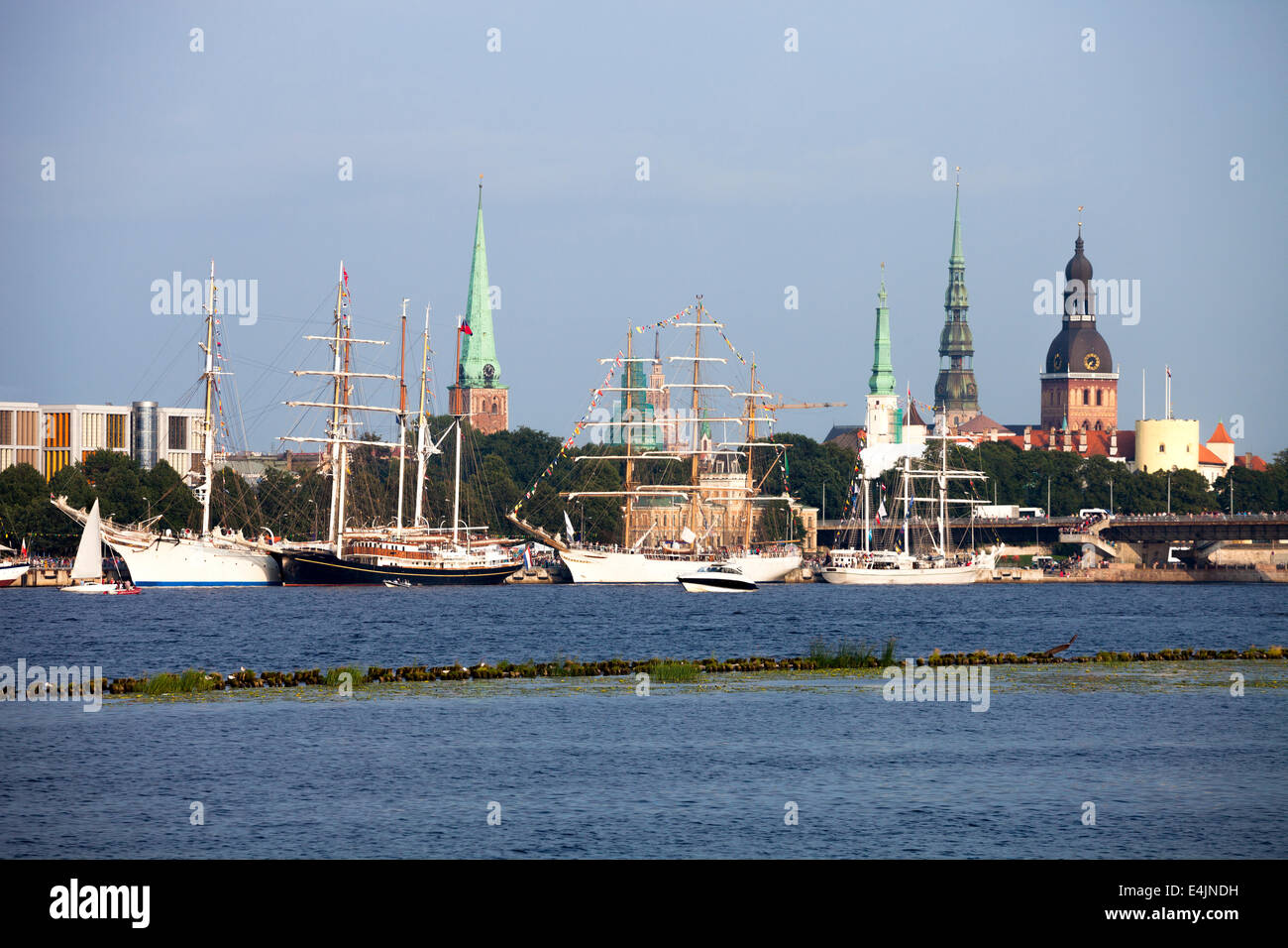 RIGA, LATVIA - JULY 26: The tall ships races ships in port with ...