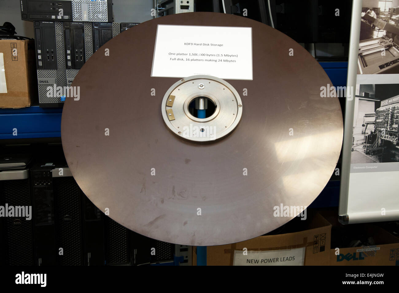 Early vintage memory storage disk / platter capable of holding 1.5 Mb ...